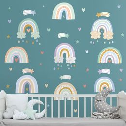 Wandtattoos Regenb&ouml;gen Pastell Set - Wandsticker, Wandaufkleber Kinder Himmel Kinderzimmer Jungen Jungenzimmer M&auml;dchen M&auml;dchenzimmer Baby Babyzimmer