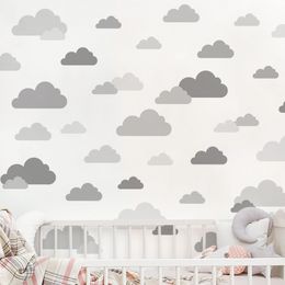 Bilderwelten Wandtattoo Digital Art selbstklebend Wandaufkleber - 40 Wolken Grau Set - Wolken Kinderzimmer Baby Mädchen Jungen