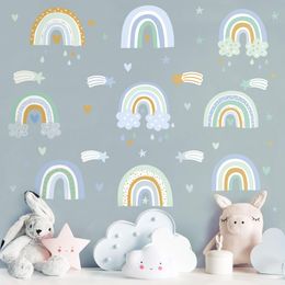 Wandtattoos Regenb&ouml;gen Blau T&uuml;rkis Set - Wandsticker, Wandaufkleber Kinder Himmel Kinderzimmer Jungen Jungenzimmer M&auml;dchen M&auml;dchenzimmer Baby