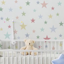 Wandtattoos 92 Sterne Pastell Set - Wandsticker, Wandaufkleber Kinder Himmel Kinderzimmer Jungen Jungenzimmer M&auml;dchen M&auml;dchenzimmer Baby Babyzimmer