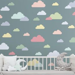 Wandtattoos 40 Wolken Pastell Set - Wandsticker, Wandaufkleber Kinder Kinderzimmer Jungen Jungenzimmer Mädchen Mädchenzimmer Baby Babyzimmer