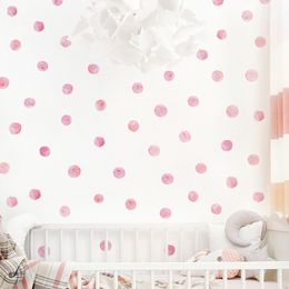 Wandtattoos Punkte Aquarell Set Rosa - Wandsticker, Wandaufkleber Aquarell Kinder Muster Kinderzimmer M&auml;dchen M&auml;dchenzimmer Rosa