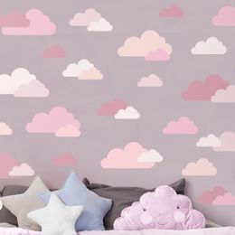 Wandtattoos 40 Wolken Rosa Set - Wandsticker, Wandaufkleber Kinder Baby Babyzimmer