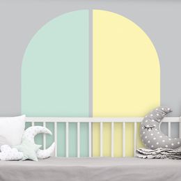 Wandtattoo Halbbogen Set Pastellmint - Pastellgelb Formen Wandsticker, Wandaufkleber Wohnzimmer Schlafzimmer Kinderzimmer Jugendzimmer