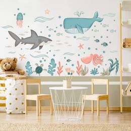Wandtattoo Unterwasser Ozean Fische Set - Wandsticker, Wandaufkleber Kinder Tiere Unterwasserwelt Kinderzimmer Jungen Mädchen Baby Wandklebebilder