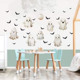 Bilderwelten Wandtattoo Tiere Illustration selbstklebend beige - Geister Fledermaus Set - Wandsticker Kinderzimmer Baby Mädchen Jungen