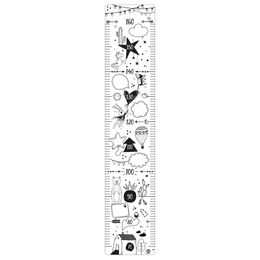 Kindermesslatte Wandtttoo Zum Beschriften in Schwarz Wei&szlig; - Wandsticker Wandaufkleber - Geschenk f&uuml;r Kinderzimmer Baby, Junge & M&auml;dchen, Taufgeschenk