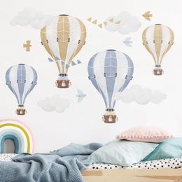 Wandtattoo Bis zum Mond - Hei&szlig;luftballons und Wolken - Wandsticker, Wandaufkleber Kinder Unterwasserwelt Kinderzimmer Jungen M&auml;dchen Baby