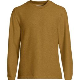 LANDS' END Struktur-Shirt mit Leinen, Herren,  Gelb, Leinen/Polyester/Polyester-Mischung, by Lands' End