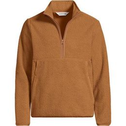 LANDS' END Teddy-Pullover mit Reißverschluss, Herren,  Beige, Polyester, by Lands' End