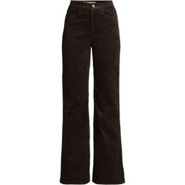 LANDS' END Feincord-Schlaghose High Waist, Damen,  Braun, Elasthan/Baumwoll-Mischung, by Lands' End