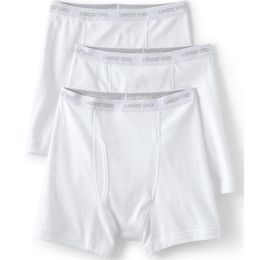 LANDS' END Baumwoll-Boxershorts (3er-Set), Herren,  Weiß, Baumwolle, by Lands' End