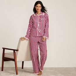 LANDS' END Lands' End x Lulu Guinness Popeline-Pyjamaset, Damen,  Rot, Baumwolle, by Lands' End