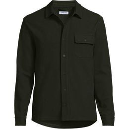 LANDS' END Jerseyhemd mit Struktur, Herren,  Braun, Elasthan/Baumwoll-Mischung/Polyester-Mischung, by Lands' End