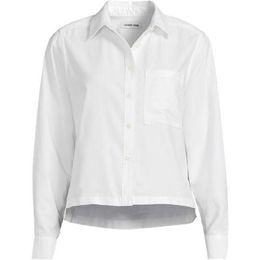 LANDS' END Verk&uuml;rzte Oxfordbluse, Damen,  Wei&szlig;, Baumwolle, by Lands' End