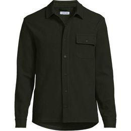 LANDS' END Jerseyhemd mit Struktur, Herren,  Braun, Elasthan/Baumwoll-Mischung/Polyester-Mischung, by Lands' End