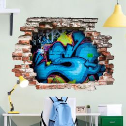 Wandtattoos Colours of Graffiti - Wandsticker, Wandaufkleber 3D-Optik Steinoptik Schlafzimmer Wohnzimmer Flur Esszimmer