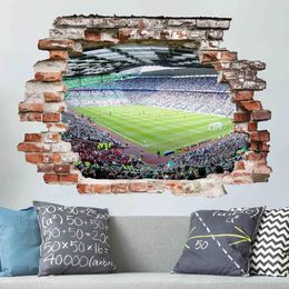 Wandtattoos Fu&szlig;ballstadion - Wandsticker, Wandaufkleber 3D-Optik Kinder Sport Jugendzimmer Kinderzimmer Jungen Jungenzimmer