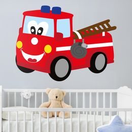 Wandtattoos Feuerwehrauto - Wandsticker, Wandaufkleber Kinder Kinderzimmer Jungen Jungenzimmer