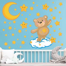 Wandtattoos Teddys Sternenzeit Set - Wandsticker, Wandaufkleber Kinder Tiere Kinderzimmer Jungen Jungenzimmer Mädchen Mädchenzimmer Baby Babyzimmer