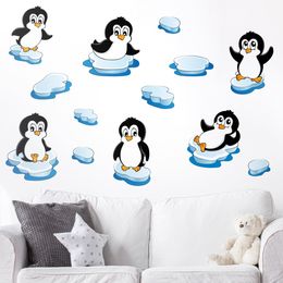 Bilderwelten Wandtattoo modern selbstklebend Wandaufkleber - Pinguin Kinderzimmer Set - Wandsticker Kinderzimmer Baby Mädchen Jungen
