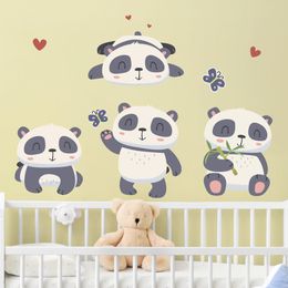 Wandtattoos Süßes Pandabären Set - Wandsticker, Wandaufkleber Kinder Kinderzimmer Jungen Jungenzimmer Mädchen Mädchenzimmer Baby Babyzimmer