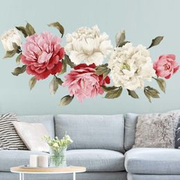 Wandtattoos Pfingstrosen Set - Wandsticker, Wandaufkleber Blumen Floral Schlafzimmer Wohnzimmer Flur Esszimmer