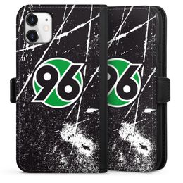 DeinDesign iPhone 11 Handy Klapph&uuml;lle Handyh&uuml;lle aus Kunst Leder schwarz Flip Case Coat Of Arms H96 Hannover 96 Sideflip mit Lasche