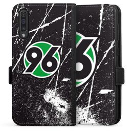 DeinDesign Galaxy A50 Handy Klapph&uuml;lle Handyh&uuml;lle aus Kunst Leder schwarz Flip Case Coat Of Arms H96 Hannover 96 Sideflip mit Lasche
