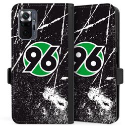 DeinDesign Xiaomi Redmi Note 10 Pro Handy Klapph&uuml;lle Handyh&uuml;lle aus Kunst Leder schwarz Flip Case Coat Of Arms H96 Hannover 96 Sideflip mit langer Lasche