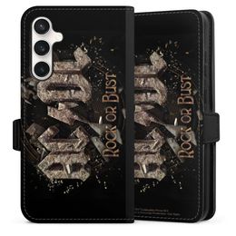 DeinDesign Galaxy S23 FE Handy Klapph&uuml;lle Handyh&uuml;lle aus Kunst Leder schwarz Flip Case Rock Or Bust Official Licensed Product Acdc Sideflip mit Lasche
