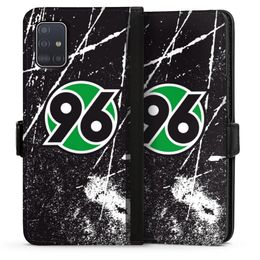 DeinDesign Galaxy A51 Handy Klapph&uuml;lle Handyh&uuml;lle aus Kunst Leder schwarz Flip Case Coat Of Arms H96 Hannover 96 Sideflip mit Lasche