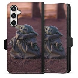 DeinDesign Galaxy S23 FE Handy Klapph&uuml;lle Handyh&uuml;lle aus Kunst Leder schwarz Flip Case The Child Star Wars Baby Yoda Sideflip mit Lasche
