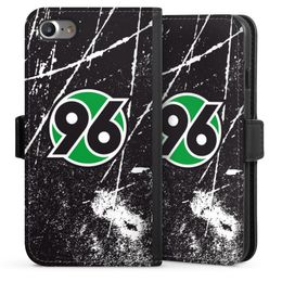DeinDesign iPhone 8 Handy Klapph&uuml;lle Handyh&uuml;lle aus Kunst Leder schwarz Flip Case H96 Hannover 96 Coat Of Arms Sideflip mit Lasche