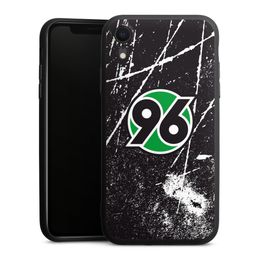DeinDesign iPhone Xr Handy Premium Silikon H&uuml;lle Handyh&uuml;lle schwarz Case Coat Of Arms H96 Hannover 96 Silikon Premium Case