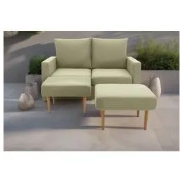 2-Sitzer DOMO collection "Slunce, Outdoor-Raumwunder", gr&uuml;n, B:170cm H:95cm T:105cm, 100% Olefin, Sofas, 2-Sitzer inkl. 2 Hocker, Outdoor geeignet