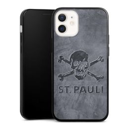 DeinDesign iPhone 12 mini Handy Slim Case extra d&uuml;nn Silikon Handyh&uuml;lle schwarz H&uuml;lle Logo Fc St. Pauli Concrete Silikon Slim Case