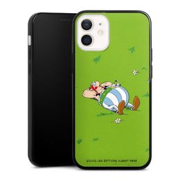 DeinDesign iPhone 12 mini Handy Slim Case extra d&uuml;nn Silikon Handyh&uuml;lle schwarz H&uuml;lle Asterix Official Licensed Product Obelix Silikon Slim Case