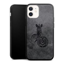 DeinDesign iPhone 12 mini Handy Slim Case extra d&uuml;nn Silikon Handyh&uuml;lle schwarz H&uuml;lle Official Licensed Product Msv Duisburg Zebra Silikon Slim Case