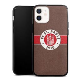 DeinDesign iPhone 12 mini Handy Slim Case extra d&uuml;nn Silikon Handyh&uuml;lle schwarz H&uuml;lle Fc St. Pauli Logo Official Licensed Product Silikon Slim Case