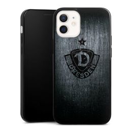 DeinDesign iPhone 12 mini Handy Slim Case extra d&uuml;nn Silikon Handyh&uuml;lle schwarz H&uuml;lle Sg Dynamo Dresden Official Licensed Product Vintage Silikon Slim Case