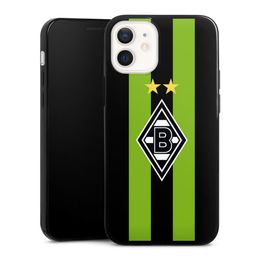 DeinDesign iPhone 12 mini Handy Slim Case extra d&uuml;nn Silikon Handyh&uuml;lle schwarz H&uuml;lle Stripes Borussia M&ouml;nchengladbach Gladbach Silikon Slim Case