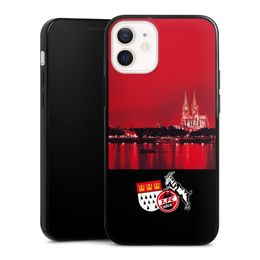DeinDesign iPhone 12 mini Handy Slim Case extra d&uuml;nn Silikon Handyh&uuml;lle schwarz H&uuml;lle Official Licensed Product 1. Fc K&ouml;ln Skyline Silikon Slim Case