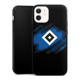 DeinDesign iPhone 12 mini Handy Slim Case extra d&uuml;nn Silikon Handyh&uuml;lle schwarz H&uuml;lle Official Licensed Product Hsv Hamburger Sv Silikon Slim Case