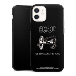 DeinDesign iPhone 12 mini Handy Slim Case extra d&uuml;nn Silikon Handyh&uuml;lle schwarz H&uuml;lle Music Acdc Merchandise Silikon Slim Case