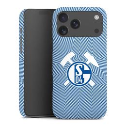DeinDesign iPhone 17 Pro Max Handy Premium Case Smartphone Handyh&uuml;lle Schutzh&uuml;lle matt Bundesliga Stripes Fc Schalke 04 Premium Case