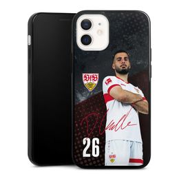 DeinDesign iPhone 12 mini Handy Slim Case extra d&uuml;nn Silikon Handyh&uuml;lle schwarz H&uuml;lle Vfb Stuttgart Deniz Undav Official Licensed Product Silikon Slim Case