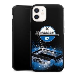 DeinDesign iPhone 12 mini Handy Slim Case extra d&uuml;nn Silikon Handyh&uuml;lle schwarz H&uuml;lle Official Licensed Product Stadium Sc Paderborn 07 Silikon Slim Case