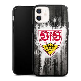 DeinDesign iPhone 12 mini Handy Slim Case extra d&uuml;nn Silikon Handyh&uuml;lle schwarz H&uuml;lle Official Licensed Product Vfb Stuttgart Bundesliga Silikon Slim Case