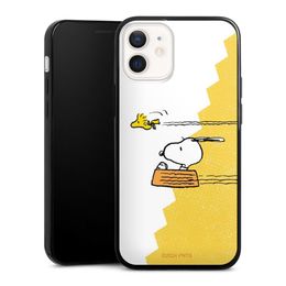 DeinDesign iPhone 12 mini Handy Slim Case extra d&uuml;nn Silikon Handyh&uuml;lle schwarz H&uuml;lle Snoopy Peanuts Children Silikon Slim Case